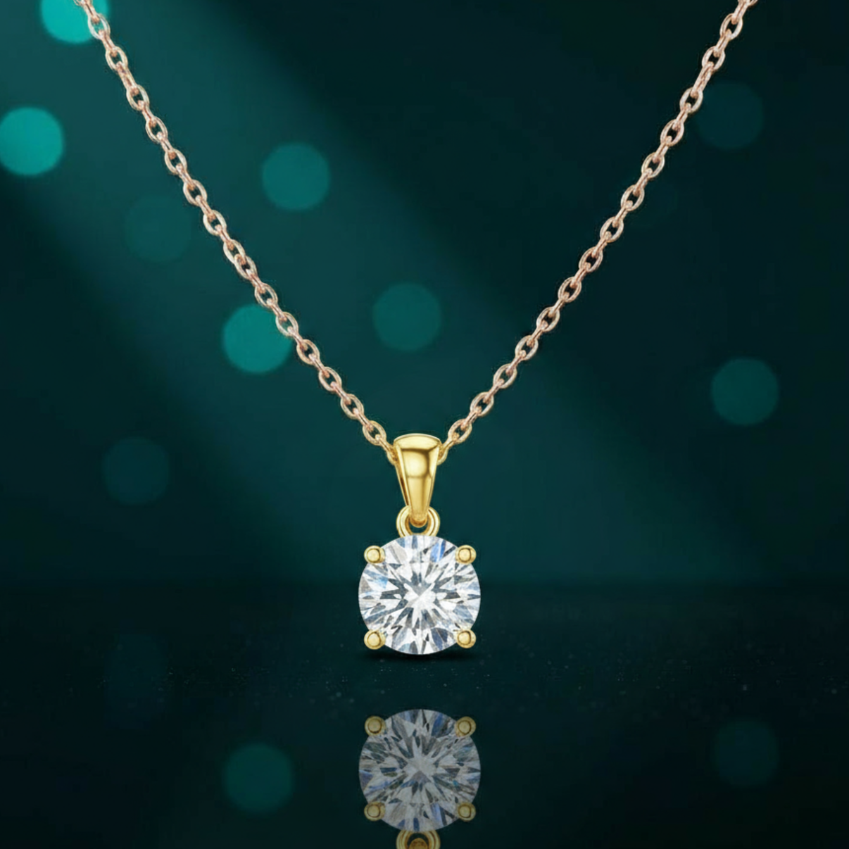 Solara Round Brilliant Diamond Pendant – Glemzee